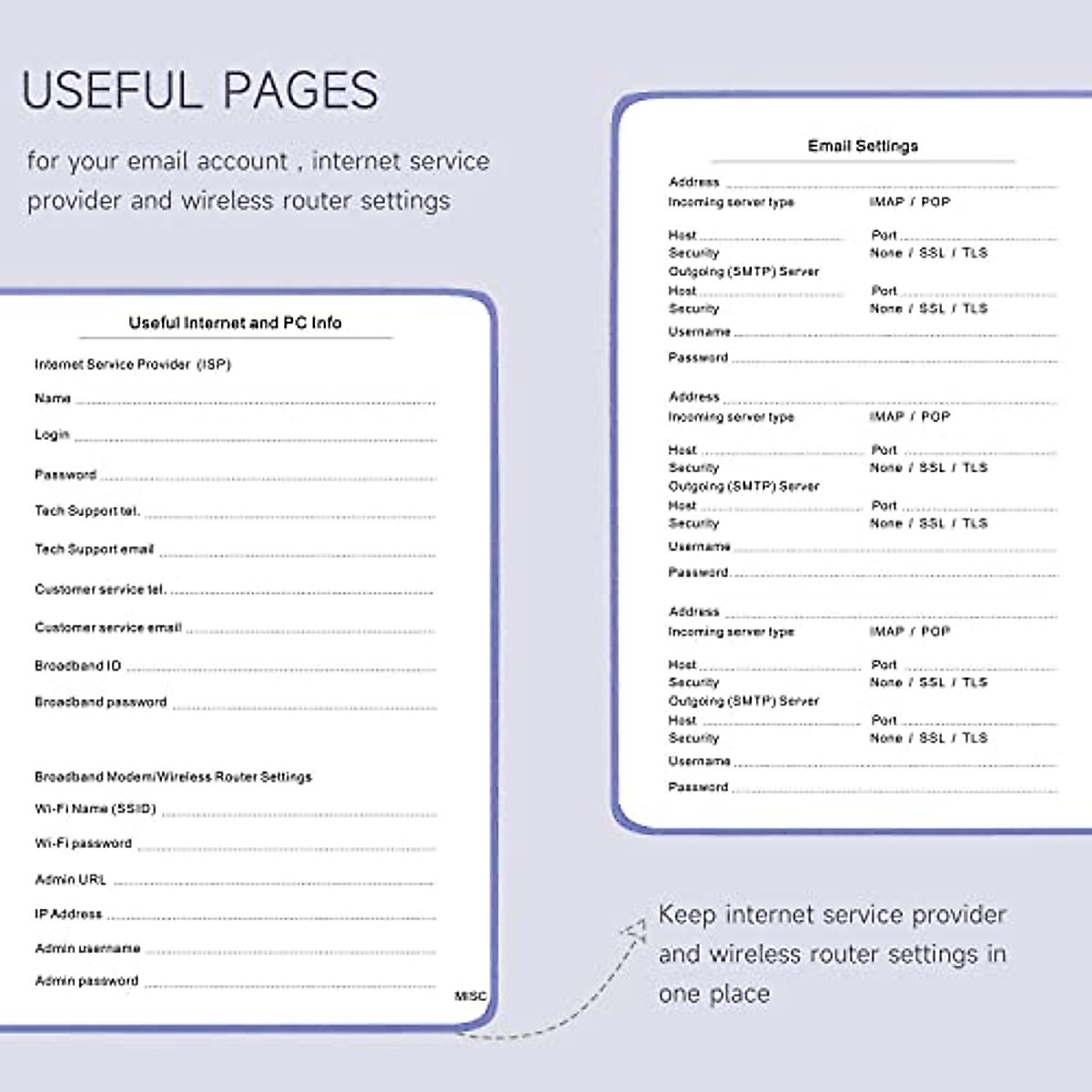 Password Book with Alphabetical Tabs – Hardcover Internet Address & Password Organizer – Password Keeper Notebook for Computer & Website – 5.2 x 7.6" Log-in Password Journal w/ Thick Paper (Lavender)