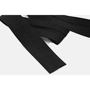 Lakesstory Wide Single Fold Bias Tape Hem Facing - 3 Yds. x 7/8" Black Binds Straight or Curved Edges on Seams and Hems