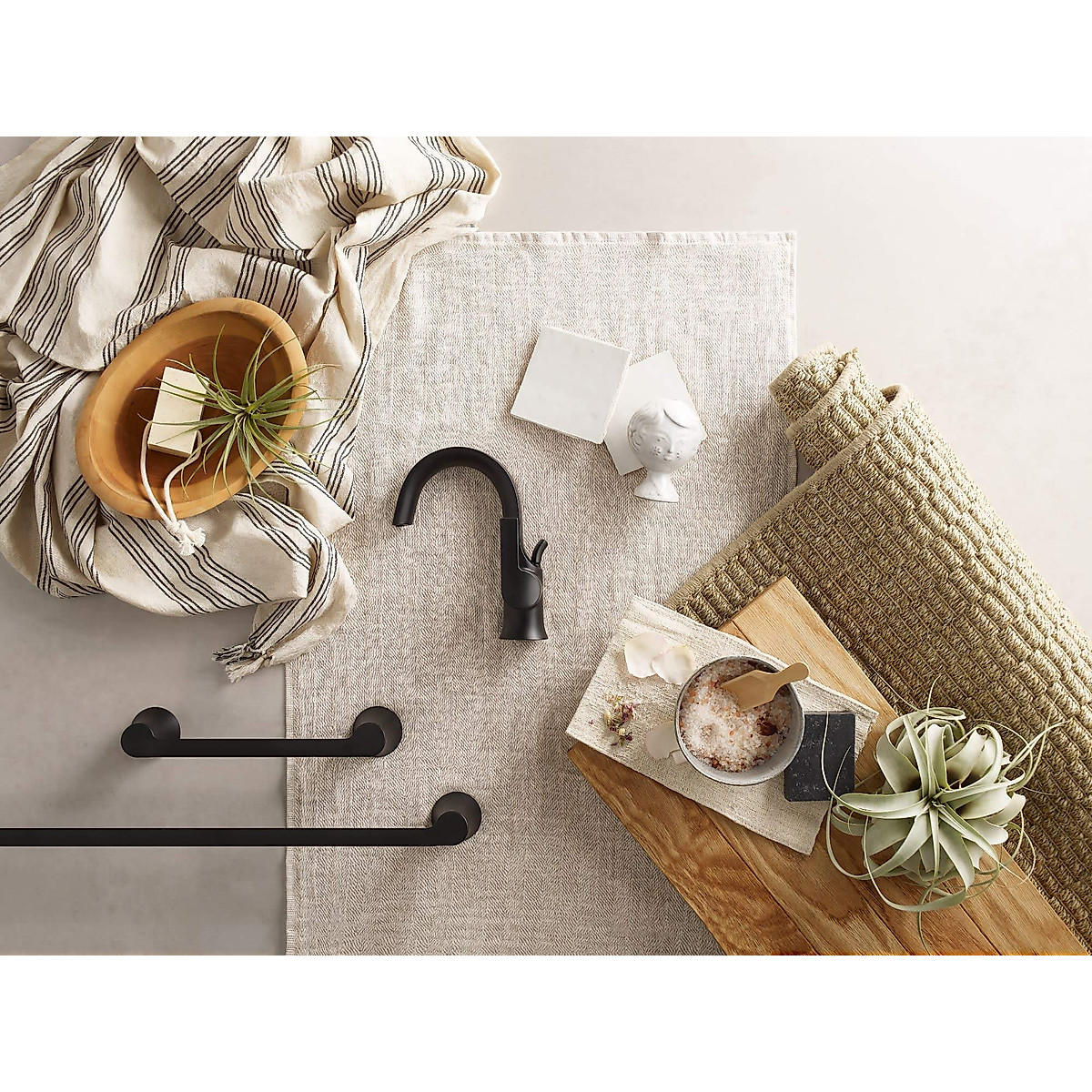 Moen Doux Brushed Nickel One-Handle High Arc Laminar Stream Bathroom Faucet, Modern Bathroom Sink Faucet, S6910BN