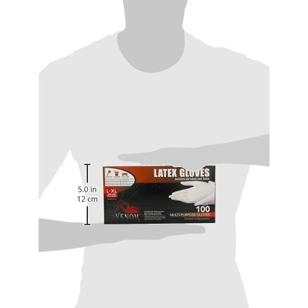 Medline Venom Powdered Latex Multi-Purpose Disposable Gloves, One-Size, 100 Count