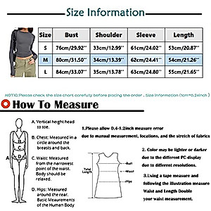 Fujiuia Women's T-Shirt Round Neck Casual Long-Sleeved T-Shirt Solid Color Fitting Pullover Bottom T-Shirt