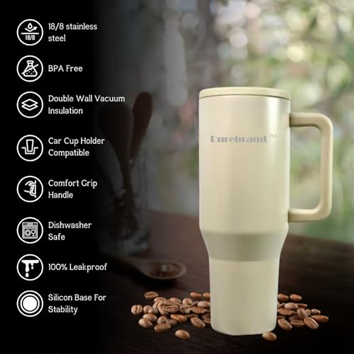 40 oz Tumbler. 100% Leak-Proof Splash-Proof Spill-Proof Lid with Handle and Flip Straw. Double Wall Vacuum Insulated Stainless Steel for Hydration at Home Office Car Gym and Playgrounds (Mauve)