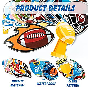 Winnwing 41 Pcs Football Cutouts Bulletin Board Decorations Set Rugby Touchdown Accents Paper Cut-Outs with Glue Point Dots School Classroom Wall Decor for Sports Game Day Party Supplies