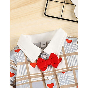 bilison Baby Boy Valentines Day Outfit Gentleman Bowtie Tuxedo Suit One Piece Romper Jumpsuit Overall Clothes Set