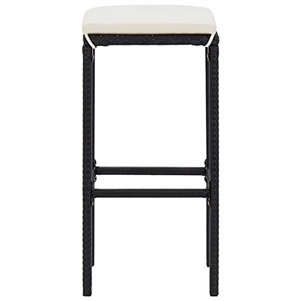 QZZCED Bar Stools with Cushions 6 pcs,Modern Bar Stools,Kitchen Stool,Outdoor Stool,Tall Bar Stools,Breakfast Bar Stools,Counter Height Stools,for Pub, Restaurant, Home,Black Poly Rattan