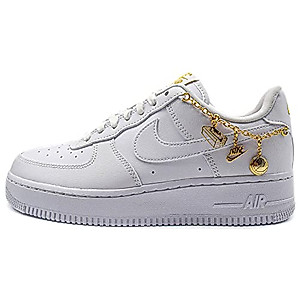 Nike Women's Air Force 1 Basketball Shoes, White/White-metallic Gold, 6.5