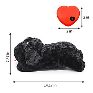 3T group Puppy Heartbeat Stuffed Animal for Dogs,Heartbeat Puppy Toy,Heartbeat Plush Dog Toys for Puppy Sleep Aid,Dog Heartbeat Toy for Anxiety Relief,Heartbeat Calming Pillow Puppy Toys(Black)