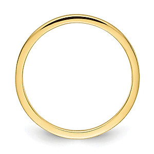 Solid 14k Yellow Gold 1.2mm Flat Stackable Brushed Matte Finish Band Thin Wedding Anniversary Ring Size 8