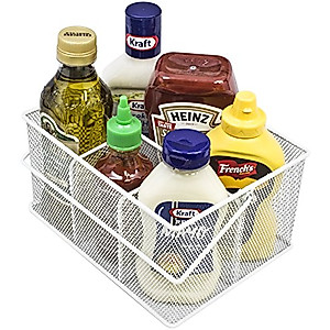 Sorbus® Utensil Caddy — Silverware, Napkin Holder, and Condiment Organizer — Multi-Purpose Steel Mesh Caddy—Ideal for Kitchen, Dining, Entertaining, Tailgating, Picnics, and Much More (White)