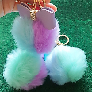 GS Soft Fur Ribbon Putter Keeper Set of 1. Gift for Golfer, Golf Accessories for Putter Cover. (Mink and Purple)