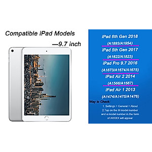 D DINGRICH iPad Keyboard Case for 6th Generation(2018) 9.7-inch, 5th Gen(2017), Air 2, iPad Pro 9.7, Protective Case with Pencil Holder, Backlit Detachable Keyboard, Auto Sleep/Wake,Silk Blue