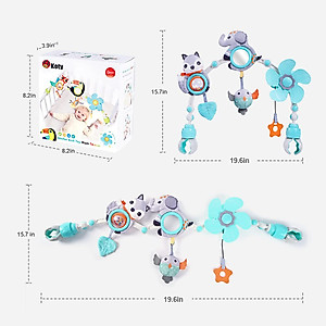 Koty Baby Stroller Arch Toy,Baby Crib Mobile Musical Toys, Car Seat Toy for Bouncer, Newborns Sensory Activity Arch Toys, Adjustable Travel toy for Bouncers, Car Seat & Pram Toy 0-24 Months (Elephant)