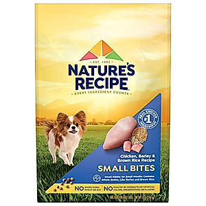 Nature’s Recipe Small Bites Dry Dog Food, Chicken & Rice Recipe, 12 Pound Bag (Package May Vary)
