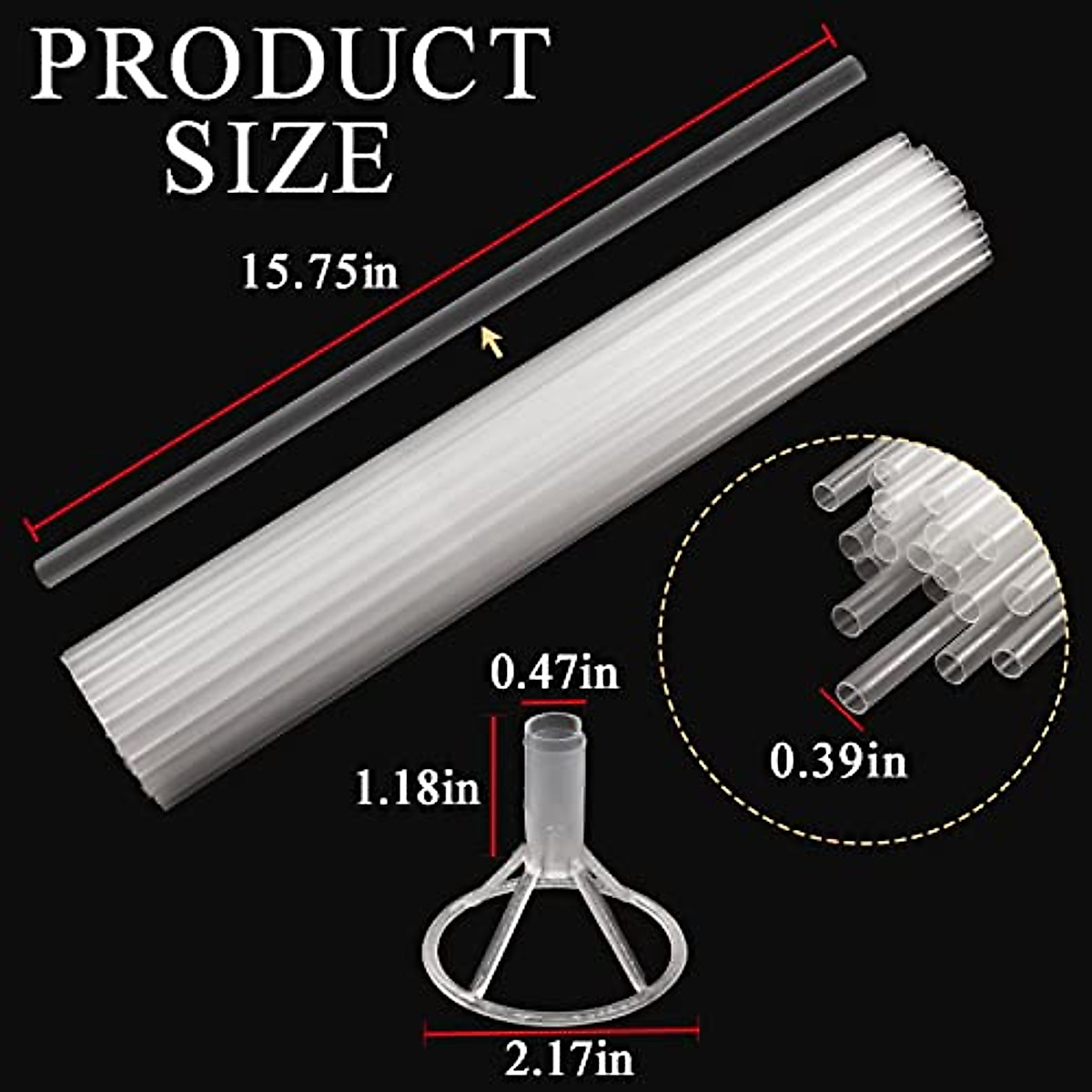 50 Pieces Balloon Sticks With Cups for Bobo Balloons 16" Balloon Holders for Big Latex Stuffing Clear Balloons and Foil Balloons Decorations