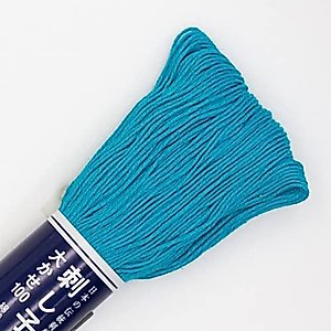Olympus Sashiko Thread - 100m/ 110 Yard Skein - Japanese Sashiko Embroidery & Quilting Thread (112-Turquoise)