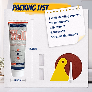 1pcs 250g Drywall Repair Kit, Wall Spackle Repair Paste with Scraper, Wall Mending Agent Quick and Easy Solution to Fill The Holes for Home Wall, Plaster Dent Repair and Wood Scratch Repair(White)