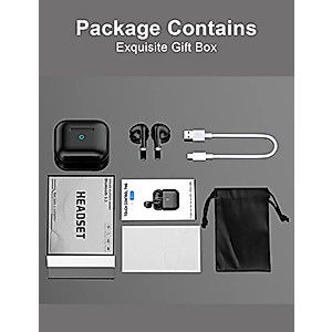 Myinnov Wireless Earbuds, Bluetooth 5.3 Ear Buds Touch Control with in-Ear Built-in Microphone Deed Bass Headphones,Premium Stereo Earphones IPX6 Waterproof Headset for Sport (Black)