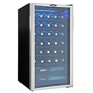 Danby DWC350BLP Free-Standing Wine Cooler, Stainless Steel-Matte