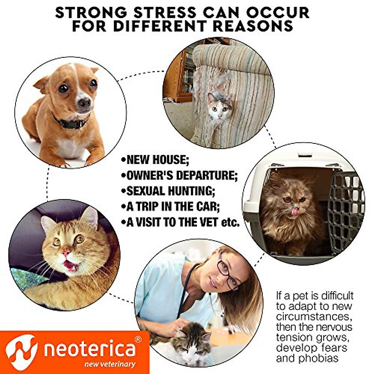 Cat Calming Collar & Pet Anti Anxiety Products - Feline Calm Pheromones Collars & Cats Stress Relief - Relaxivet Comfort Helps with Pee, New Zone, Aggression, Fighting with Dogs & Other Behavior