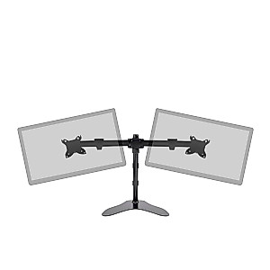 Monoprice Dual Monitor Free Standing Adjustable Desk Mount - for Monitors 15~30in, Up to 100 x 100 VESA, Black