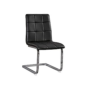 Signature Design by Ashley Madanere Contemporary Faux Leather Upholstered Dining Chair, 4 Count, Black