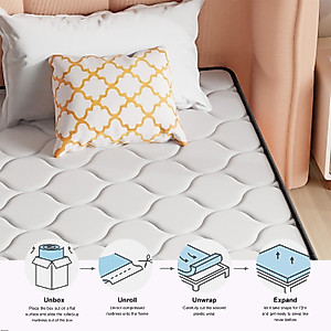 6 Inch King Size Mattress with Innerspring and Foam, Hybrid Mattress King with Fiberglass Free, Medium Firm Spring Mattress, King Size Mattress in A Box, Pressure Relief, 80"L X 76"W X 6"Th, White