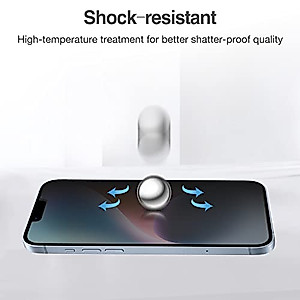 ProCase (2 Pack) iPhone 14 / iPhone 13 / iPhone 13 Pro 6.1 Inch Privacy Screen Protector, 9H Anti Spy Dark Tempered Glass Screen Film Guard for iPhone 14 2022 / iPhone 13/13 Pro 2021, Bubble-Free