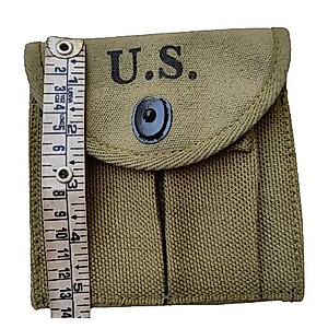 (Pack of 2) U.S WWII M1 Carbine Buttstock Ammo Ammunition Cartridge Magazine Pouch WW2