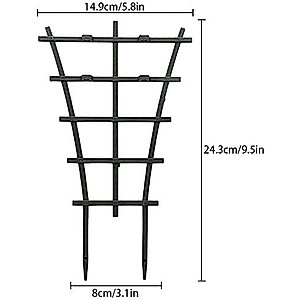 GREENWISH 4pcs 9x3inch Mini Plant Trellis Plastic Garden Plant Support DIY Climbing Trellis Flower Supports Dark Green