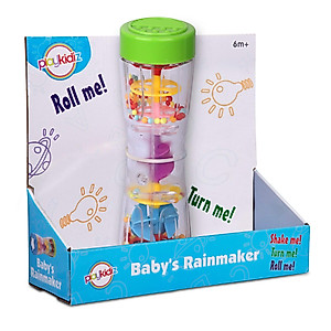 Playkidz 8.5" Rainmaker Rattle Toy for Babies & Toddlers, Kids Rainfall Rattle Tube, Rain Stick Shaker, Music Sensory Auditory Instrument Toy.