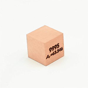Copper Cube Cu 99.95% Element Cube Pure 10mm Density Cube for Element Collection Periodic Table Hunter, and More (0.39", Copper)