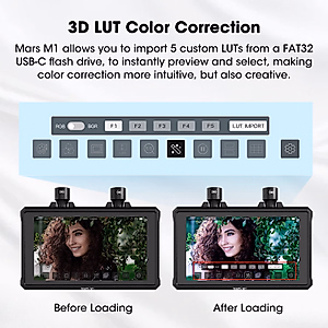 Hollyland Mars M1 [Official] 5.5” Camera Field Monitor Video Transmitter Receiver HDMI SDI Transmission System, 1000nit 3D LUT LCD Touch, 450FT Range 0.08s Latency, 2 Set