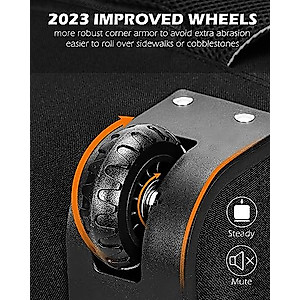 Hynes Eagle Rolling Backpack 42L Backpack with Wheels Airline Approved Carry on Luggage Laptop Travel Backpack for Women Men Black-2023