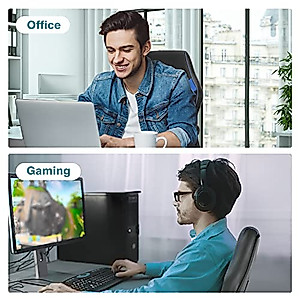 OLIXIS PU Leather Padded Blue Black Gaming Office Desk Chair