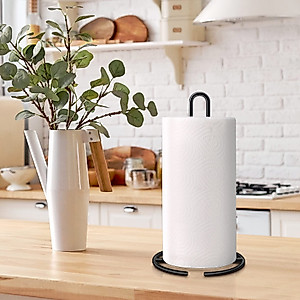 Paper Towel Holder Countertop, Black Paper Towel Holder Stand, Kitchen Paper Towels Holder Stand, Paper Towels Holder for Large Size Rolls by Bathth (Black)…