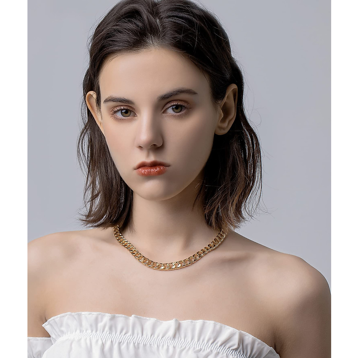 LILIE&WHITE Chunky Gold Chain Necklace For Women Cuban Link Chain Necklace For Men Fashion Necklace Costume Jewelry