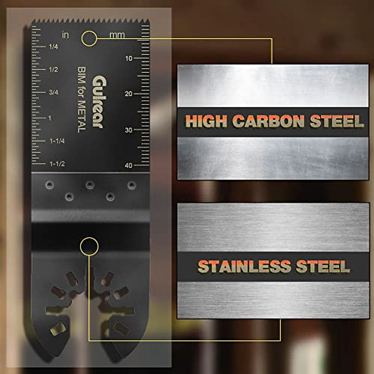 15PCS Universal Oscillating Tool Oscillating Saw Blades, Oscillating Multitool Quick Release Saw Blades for Wood Metal Plastics, Fit Fein Multimaster Porter Cable Bosch Ryobi Dewalt Milwaukee Rockwell