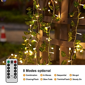 Alpha Decor Ivy for Bedroom， 12 Total 240 LED Curtain String Lights， Fake Plant Rattan Hanging Garland for Wedding Party Patio Wall and Indoor Outdoor Decor