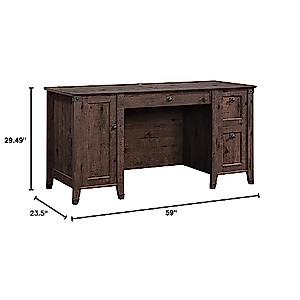 Sauder Carson Forge Computer Desk, Coffee Oak finish