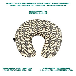 Dream On Me Beeboo Nursing Pillow and Positioner, Breastfeeding and Bottlefeeding Pillow, Removable and Washable Pillow Cover, Soft and Breathable Fabric, Taupe