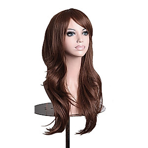 AneShe Wigs 28" Long Wavy Hair Heat Resistant Cosplay Wig for Women (Dark Brown)