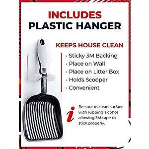 iPrimio Stainless Steel Cat XL Non Stick Litter Box and Cat Litter Scooper - Shovel & Pan for Sifting Kitty Cats Litter, Rust Resistant, Comfy Grip