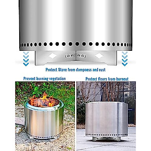 Stand Fit for Solo Stove Bonfire, 304 Stainless Steel Base Fireplace Tools Outside Firepits Stand, Outdoor Fire Pits Wood Burning and Camping Accessories