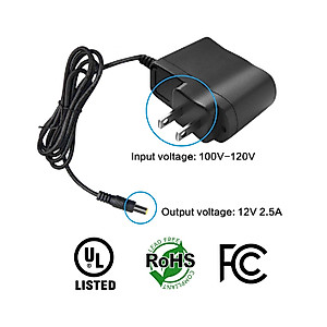 [UL Listed and FCC Certified ] HDView 12V DC 2A Power Adapter Supply UL Listed Certified 2.1mm 5.5mm, 2a Power Transformer for Security Camera