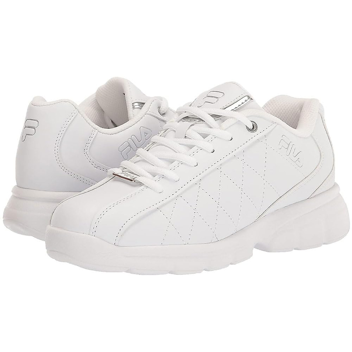 Fila Womens Fulcrum 3 Sneaker, White/White/Metallic Silver, 6.5