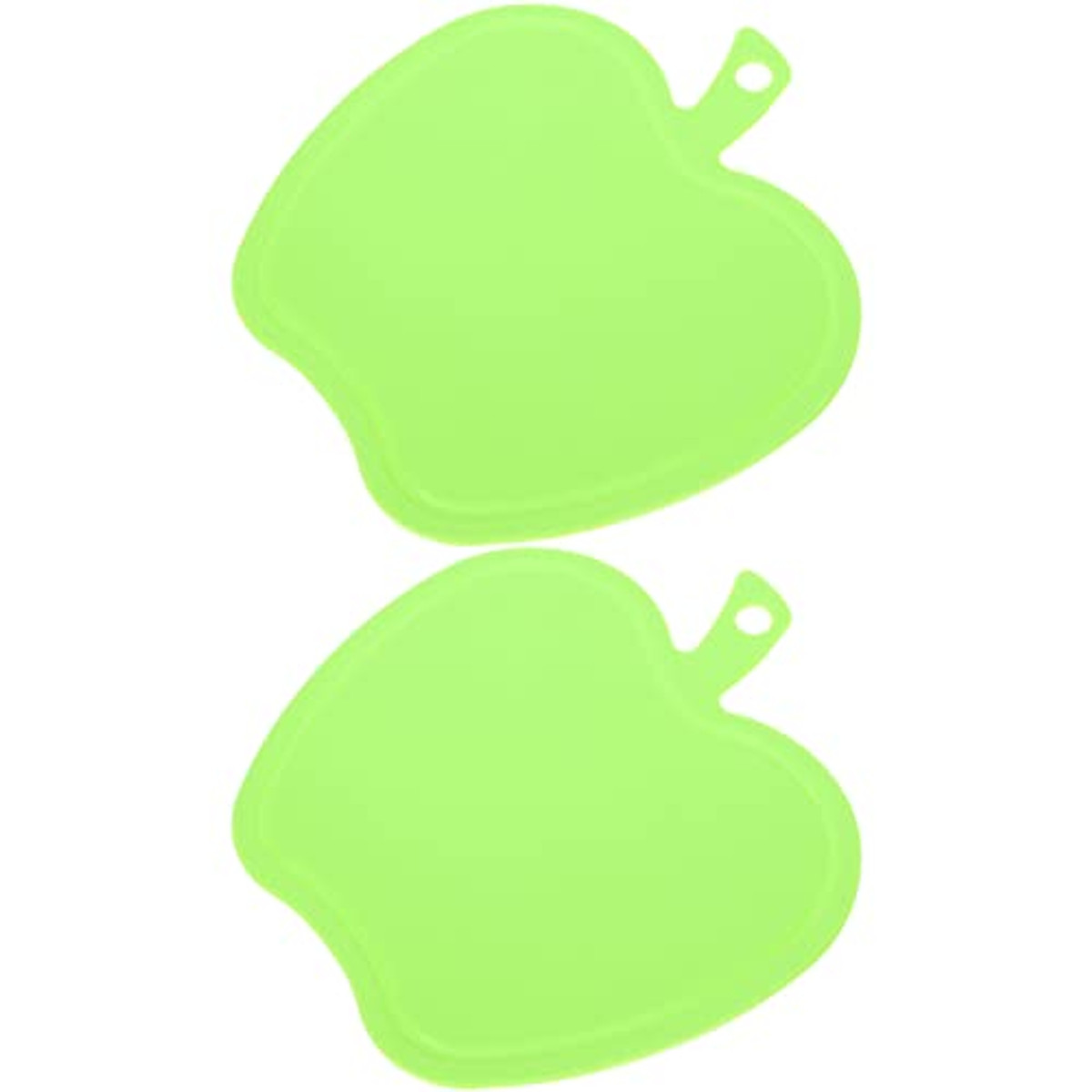 Didiseaon Apples Shape Cutting Boards with Handle for Fruit and Veggies 2pcs Small Plastic Bread Board Cheese Serving Platter Round Charcuterie Boards Green