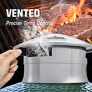 SmokeWare Vented Chimney Cap – Compatible with The Big Green Egg, Stainless Steel Replacement Accessory