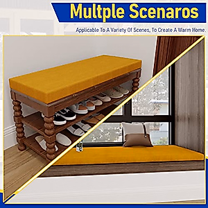 ROFIELTY Bench Cushion 45 inch, Soft Comfortable Window Seat Cushions, Bench Cushions for Indoor Furniture, Durable Stain Resistant Outdoor/Indoor Bench Seat Cushion (45x18x3, Ginger)