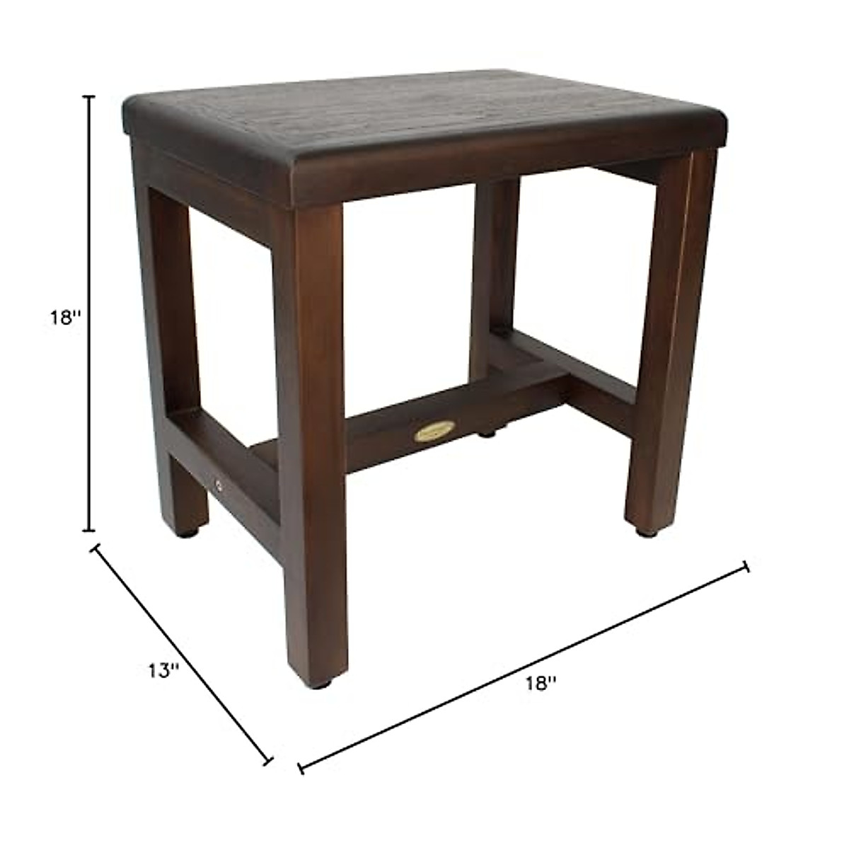 DecoTeak, 18 ", Teak Shower Bench, Teak Shower Seat, Teak Shower Stool, Teak Bench for Shower, Teak Shower Chair, Teakwood Shower Bench, Teak Bath Bench, Brown, 18 Inch