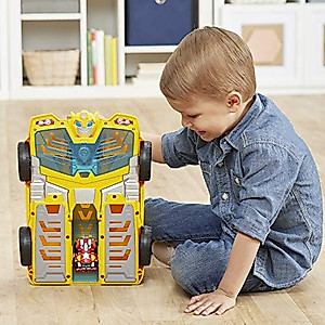 Playskool Heroes Transformers Rescue Bots Academy Bumblebee Track Tower 14" Playset, 2-in-1 Converting Robot, Collectible Toys for Kids Ages 3 & Up